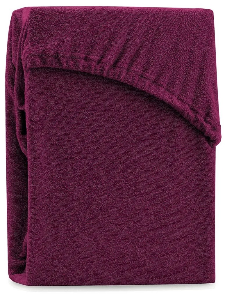 Froté prostěradlo s gumou AmeliaHome Ruby višňová