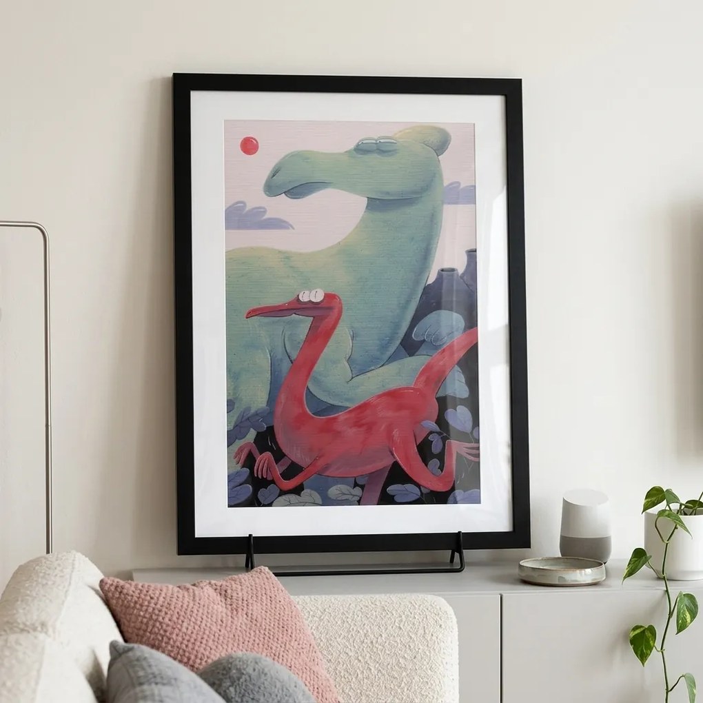 Slakinglizard | Pravěk Rám: Dubový, Velikost: 40 x 30 cm