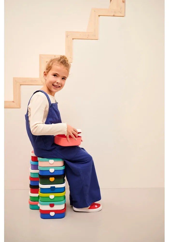 Bílý/světle zelený plastový dětský svačinový box Little Farm by Little Dutch – Mepal