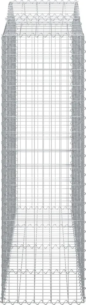 Klenuté gabionové koše 7 ks 200x50x160/180cm pozinkované železo 3145708