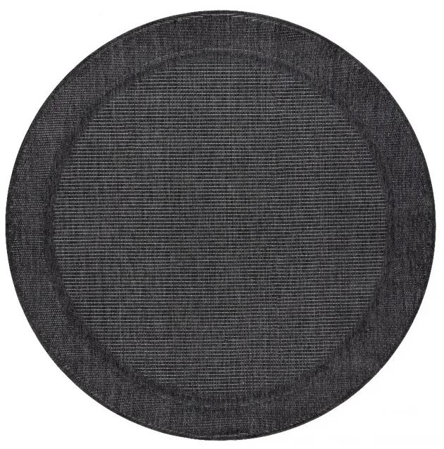 Šňůrkový koberec SIZAL TIMO 5979 outdoor černý kruh