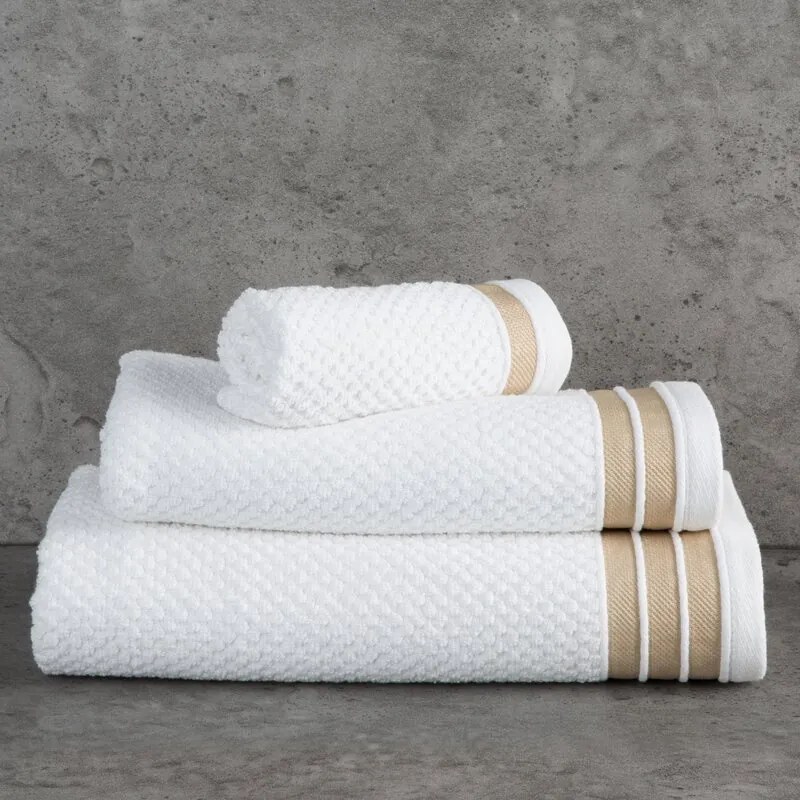 Madlen 1 30x50 bílý froté ručník s dekorem 500 g/m2 Eurofirany