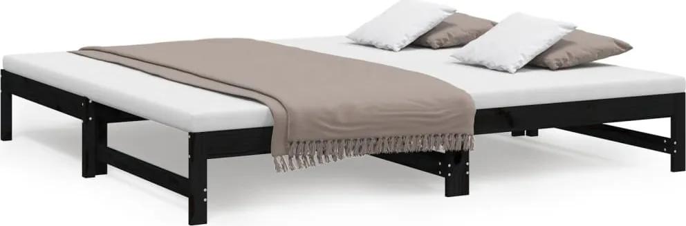 vidaXL Výsuvná postel 2x (100 x 200) cm masivní borovice [823403] Barva: Bílá