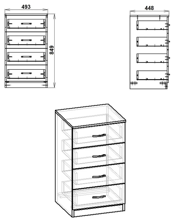 Vomaks Komoda-4A-MDF olše