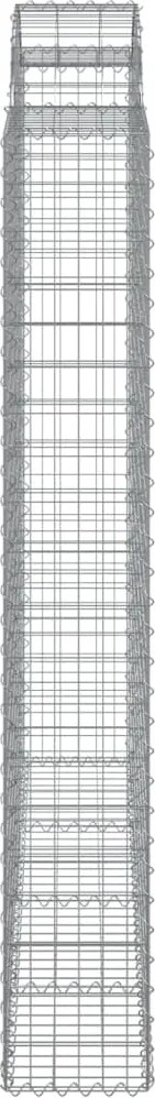 Klenutý gabionový koš 200 x 30 x 200/220 cm pozinkované železo 153490