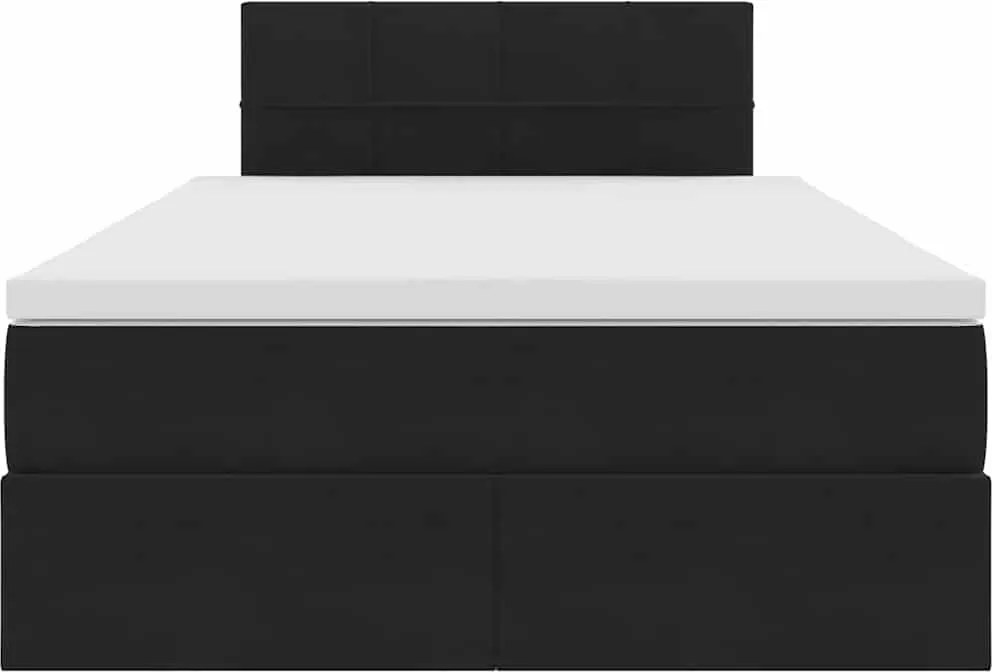 Postel s úložným prostorem s čelo Černá 120 x 200 cm samet 3370751