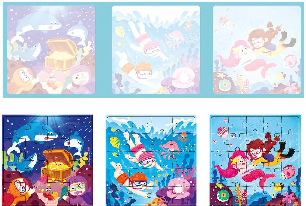 BINO PUZZLE Magnetické 3v1 moře skládačka 61 dílků ol88130