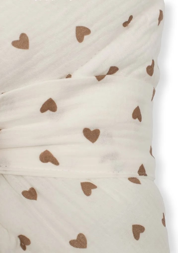 Mušelínová šněrovací zavinovačka New Baby little heart
