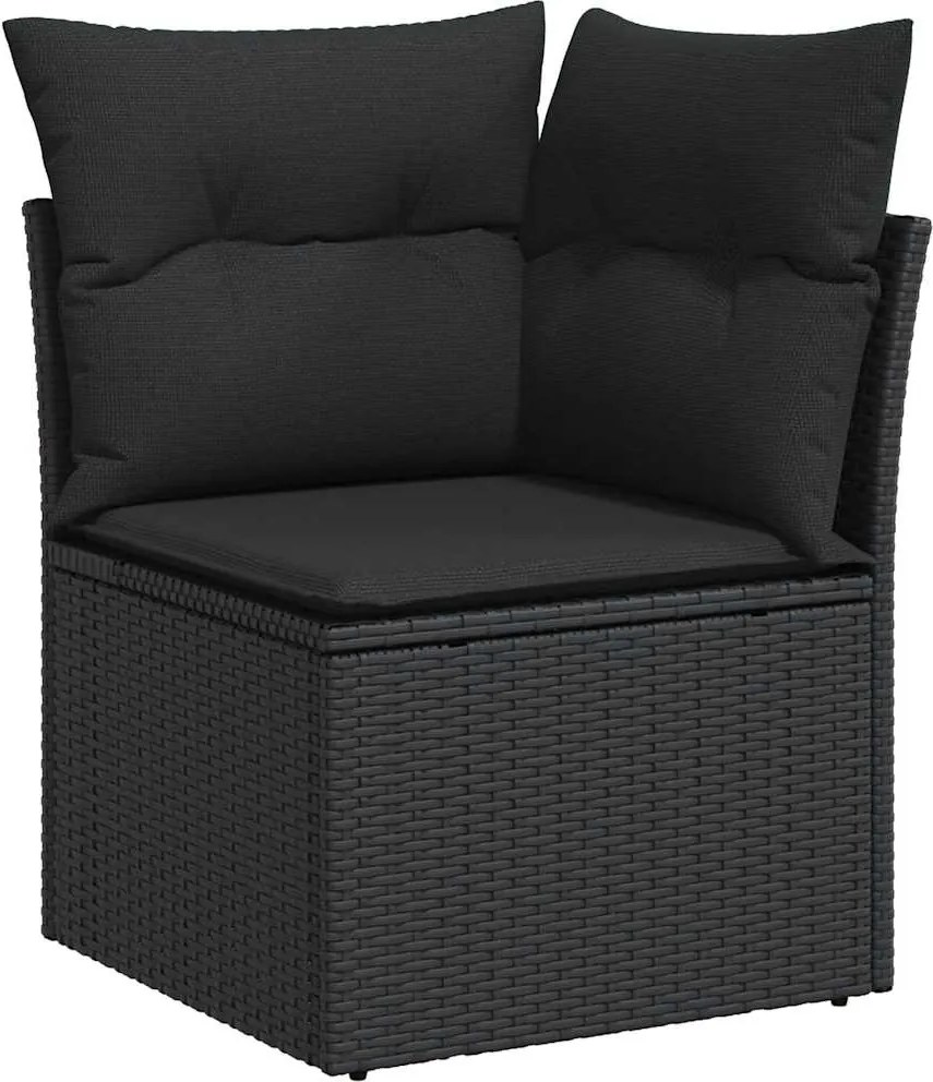 5dílná zahradní sedací souprava s poduškami černá polyratan 3328140