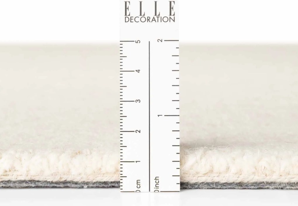 ELLE Decoration, Kusový koberec Puristic Knots 106318 Natural White kruh z kolekce Elle, 200x200 (průměr) kruh, bílá, ložnice