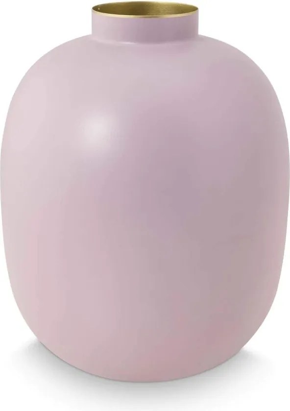 Pip Studio velká kovová váza 32cm, lila matná (Kovová váza v lila barvě )