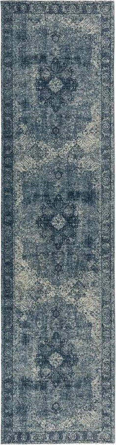 Flair Rugs, Běhoun Manhattan Antique Blue, 60x230, modrá, chodba / předsíň