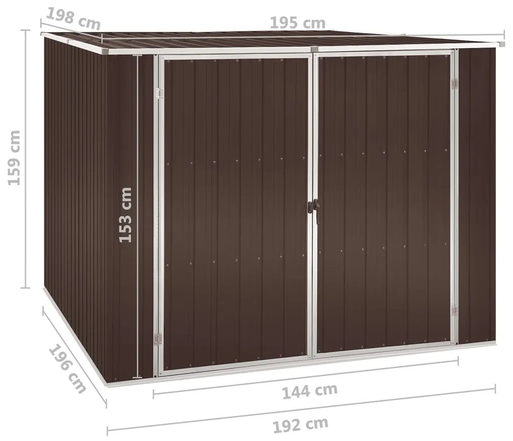 vidaXL Marketos Zahradní přístřešek hnědý 195 x 198 x 159 cm pozinkovaná ocel