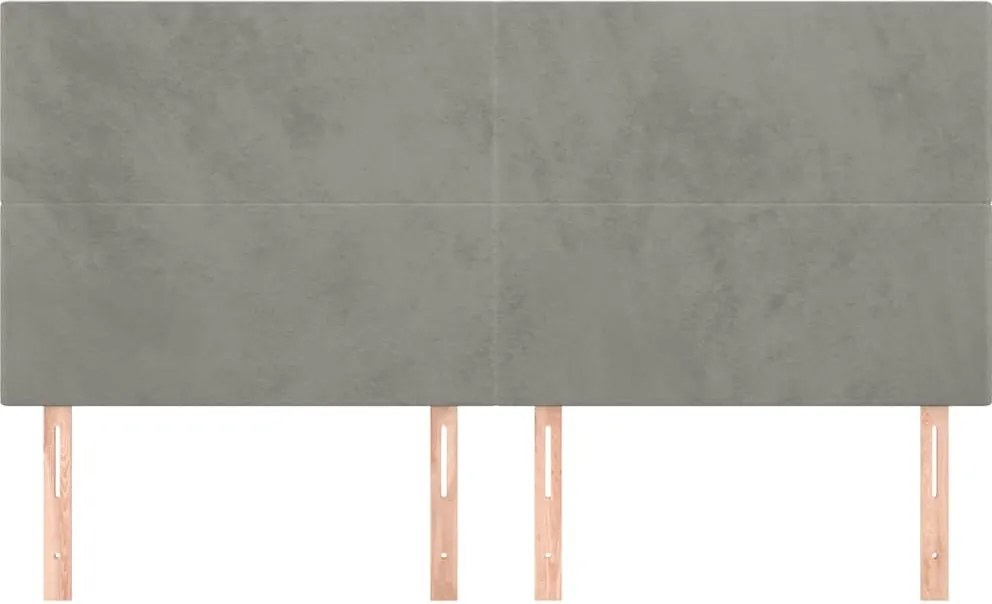 Čelo postele světle šedé 160x5x118/128 cm sametové 3116106