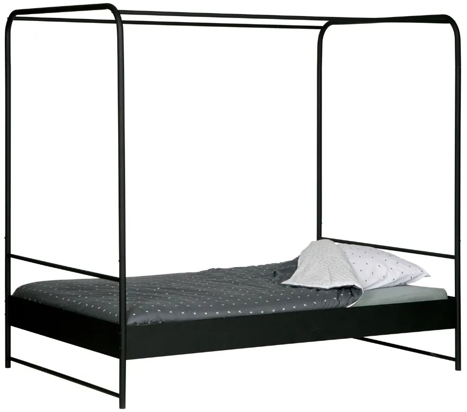 OnaDnes -20% Hoorns Černá kovová jednolůžková postel Alma, 120x200 cm