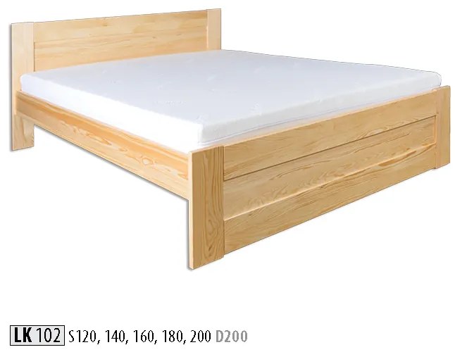 Drewmax Dřevěná postel 160x200 LK102 borovice