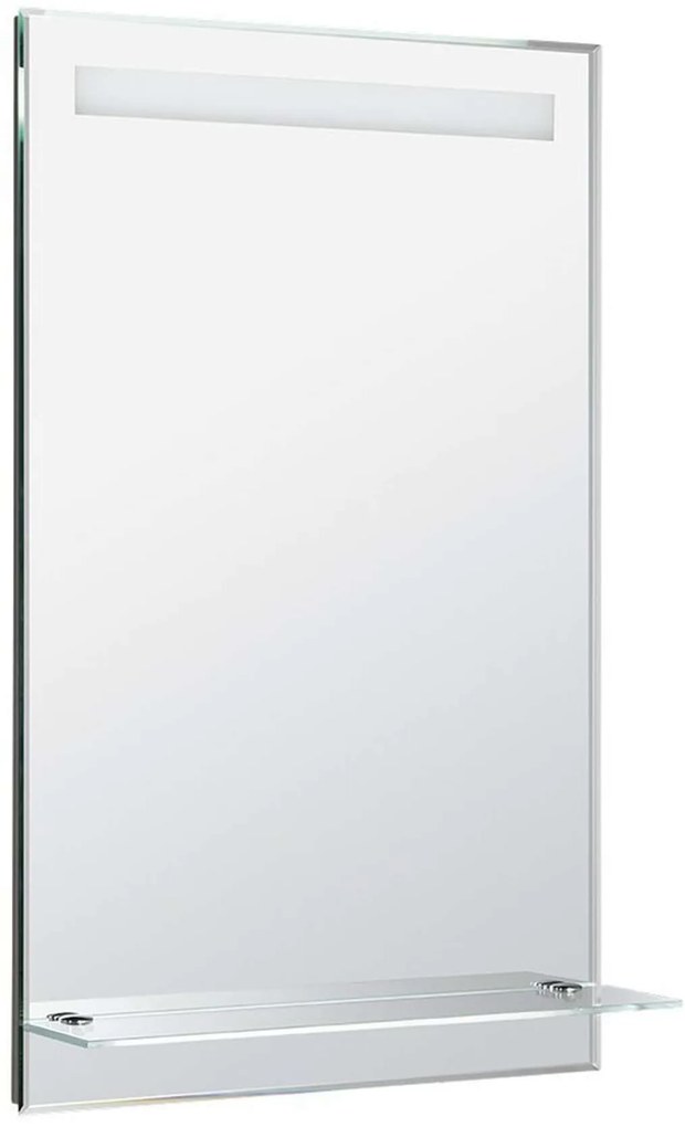 Aqualine - Zrcadlo s LED osvětlením 50x80 cm a poličkou, chrom ATH52