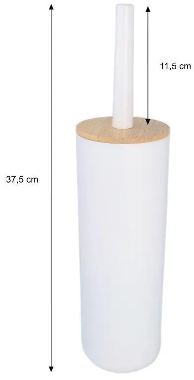Erga Madera, toaletní WC kartáč na postavení, bílý-hnědý, ERG-YKA-P.MADERA-WHT
