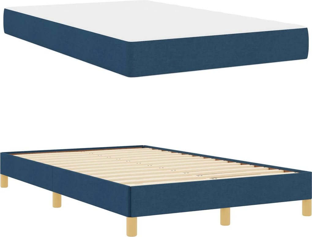 Postel s boxspringem s matrací Modrá 120 x 190 cm textil 3398555