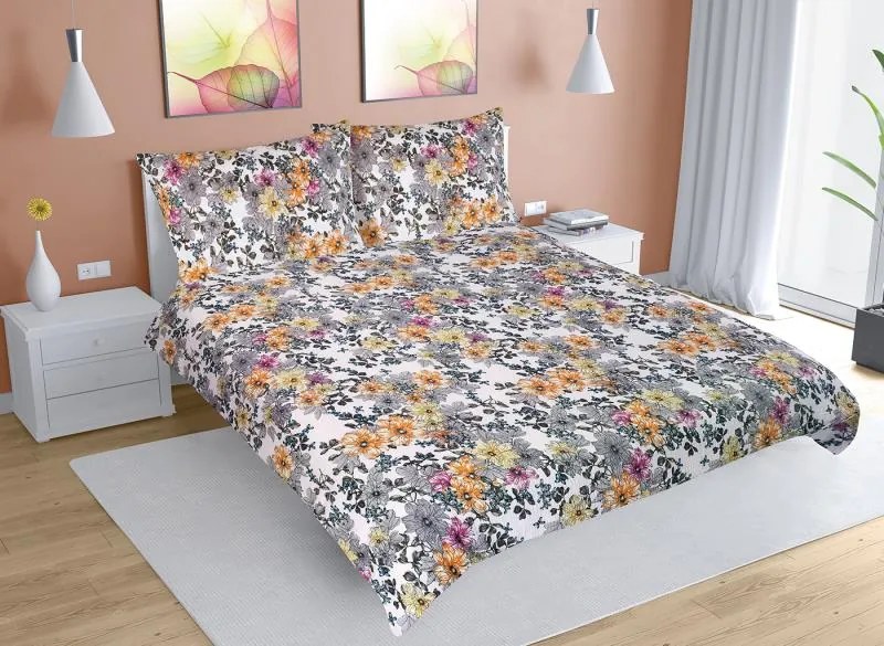 Bellatex Povlečení krepové na dvoudeku Louka velikost 200x220, 2ks 70x90 cm (200 cm šířka x 220 cm délka prodloužená)