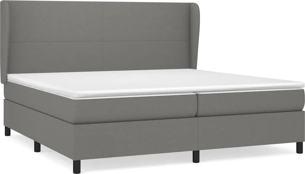 Box spring postel s matrací tmavě šedá 200x200 cm textil 3127830