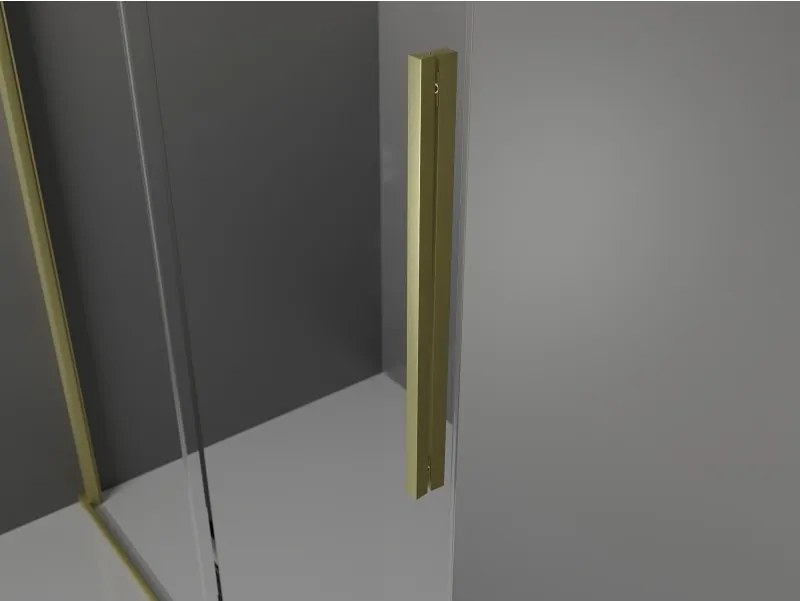 Mexen Velar posuvné sprchové dveře 110 cm, transparentní, zlaté kartáčované - 871-110-000-01-55