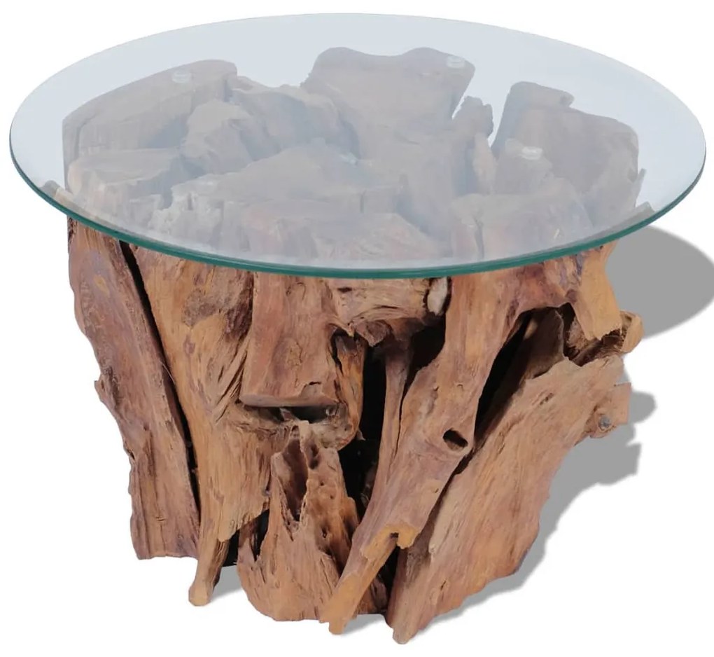 Konferenční stolek masivního teak naplavené dřevo 60 cm 243474