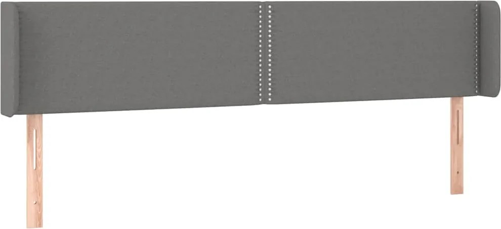 Čelo postele s LED tmavě šedé 183 x 16 x 78/88 cm textil 3123111