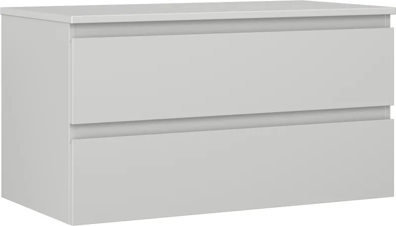 Mexen Orio, koupelnová skříňka 90 cm s horní deskou, 2 zásuvky, šedá matná, 91A10-09047-2-BFFC62