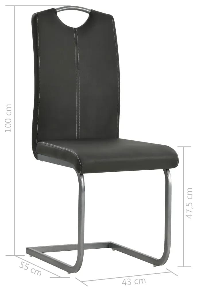 Konzolové jídelní židle 2 ks šedé umělá kůže - Default Title