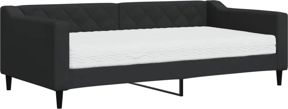 Válenda s matrací černá 90 x 190 cm textil 3197420