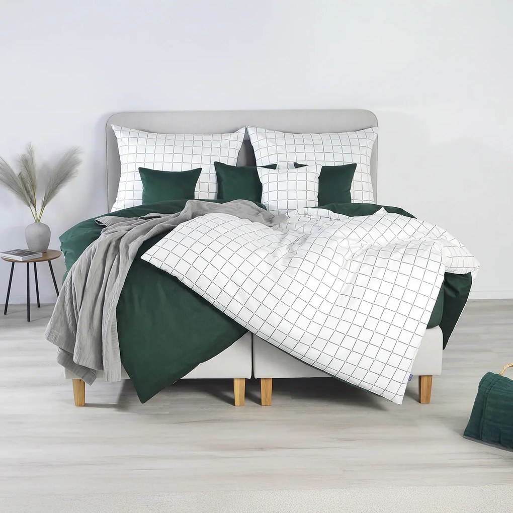Saténové francouzské povlečení Royal Dream - dark green Velikost: 220 x 200 + 2 x 70 x 90