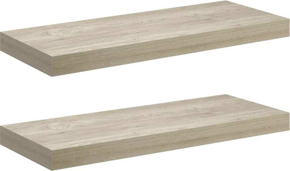 Plovoucí nástěnné police 2 ks dub 60 x 23,5 x 3,8 cm MDF 323875