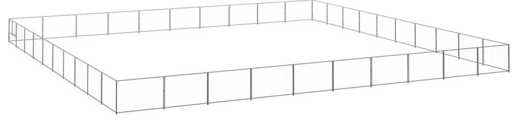 Psí kotec stříbrný 100 m² ocel