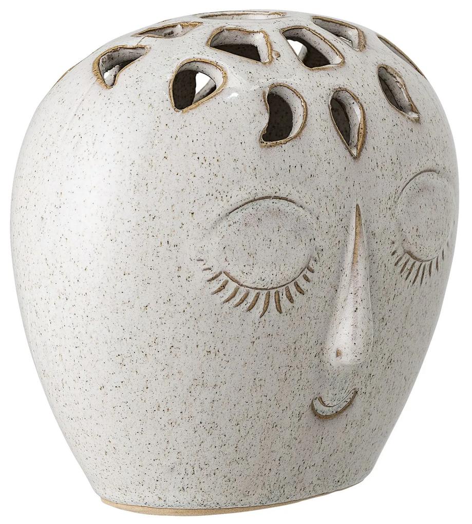 Bloomingville Keramická váza Elissa White, béžová barva, keramika