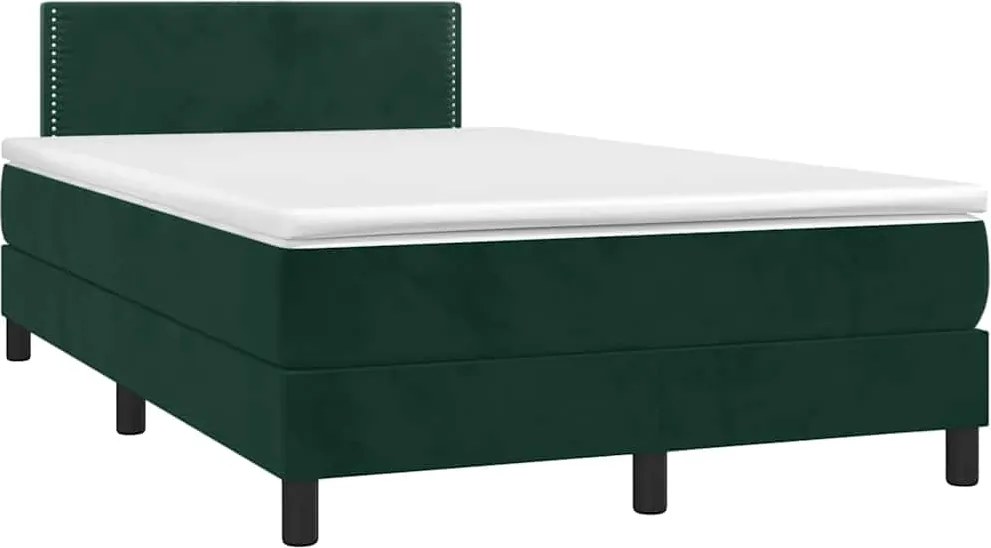 Box spring postel s matrací tmavě zelená 120x190 cm samet 3269840