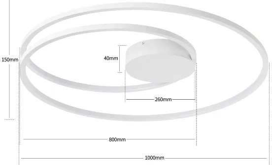Brilagi- LED Stmívat. stropní svítidlo TWISTER LED/105W/230V pr. 100 cm bílá+DO