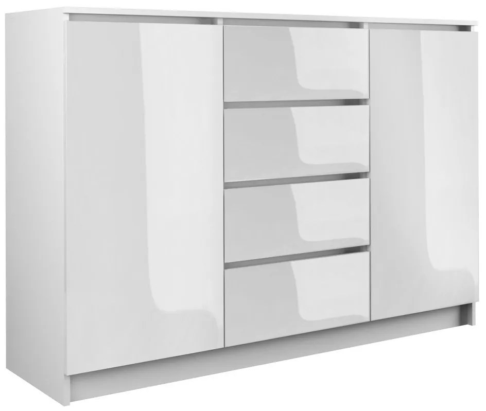 Shoptop Komoda 2D4S Aimee bílá lesklá