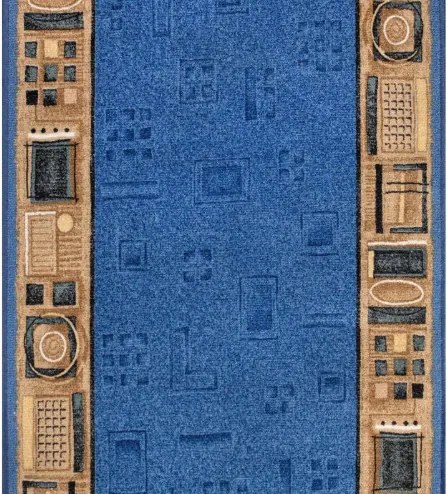 Associated Weavers, Protiskluzový běhoun na míru Jena 77, šíře 100 cm, modrá, chodba / předsíň