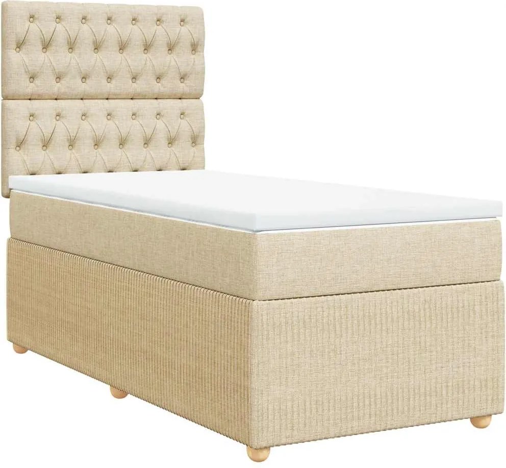 Box spring postel s matrací krémová 100 x 200 cm textil 3291979