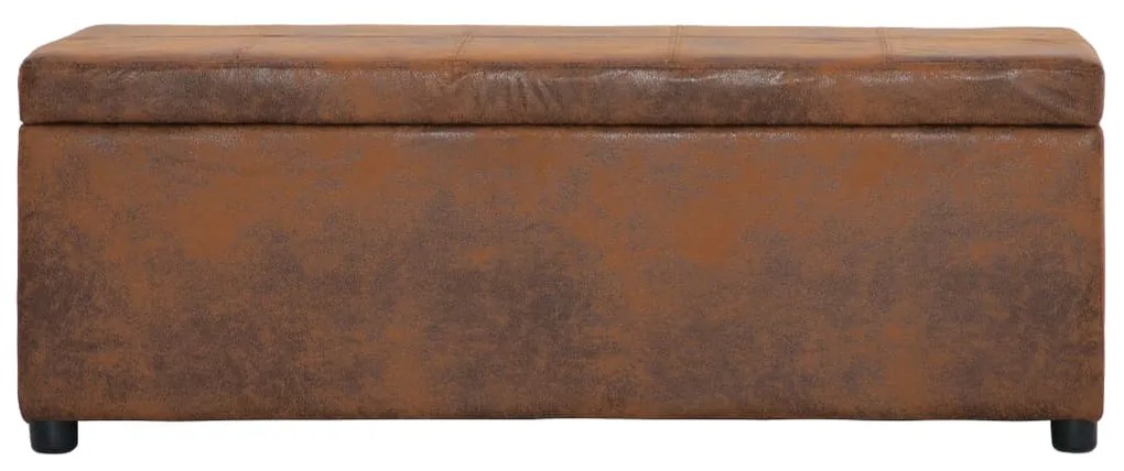 Lavice s úložným prostorem 116 cm hnědá umělá broušená kůže 281315