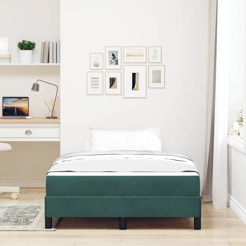 Postel s boxspringem s matrací Tmavě zelená 120 x 200 cm textil 3398686
