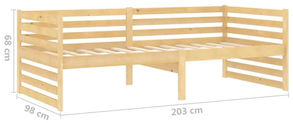Válenda s matrací 90 x 200 cm masivní borové dřevo,  3083629