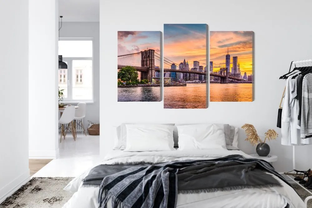 Vícedílný obraz New York City Panoramatická Krajina Nedostatek Nedostatek Plátno Canvas 60x40