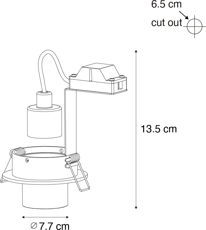 Moderní zapuštěné bodové svítidlo tmavě šedé GU10 35 mm kulaté otočné - Installa