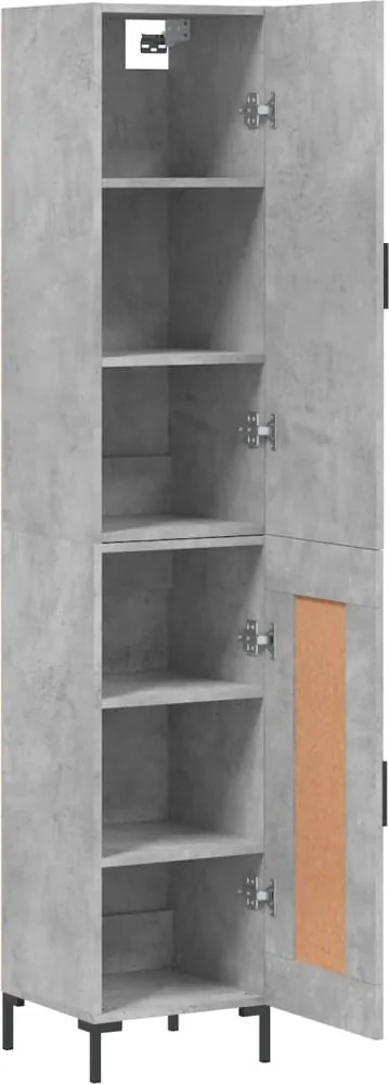 Skříň highboard betonově šedá 34,5x34x180 cm kompozitní dřevo 3199109