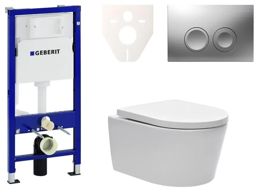 Cenově zvýhodněný závěsný WC set Geberit do lehkých stěn / předstěnová montáž+ WC SAT Brevis SIKOGES6W3