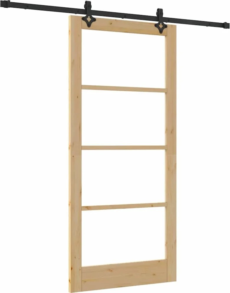 vidaXL Posuvné dveře ORKDAL Přirozená a černá 93 x 202 cm [3332203]