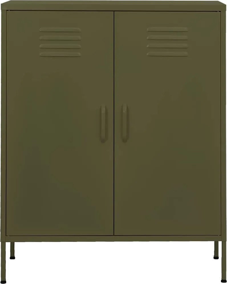 Úložná skříň olivově zelená 80 x 35 x 101,5 cm ocel 336162
