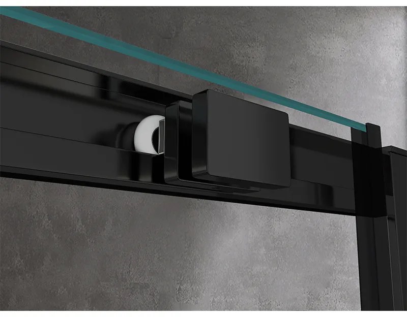 BPS-koupelny Obdélníkový sprchový kout HYD-OK103B 110x80 černý/transparent + vanička HYD-OSV-ST03B černá